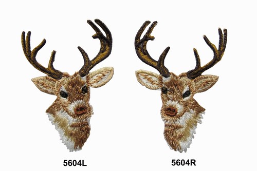 #5604 Wild Animal Deer Head,Hunting Embroidery Iron On Applique Patch ...