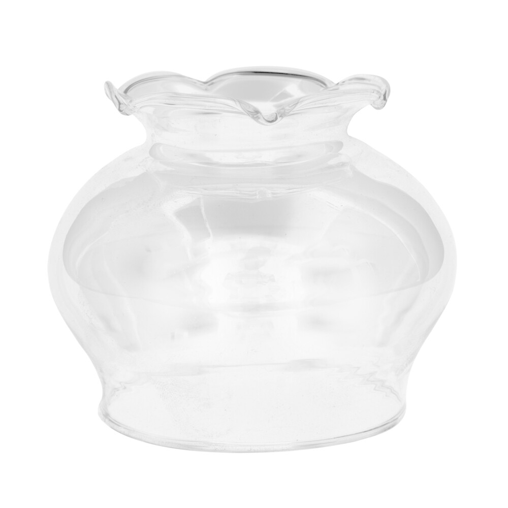 Antique Oil Lamp Chimneys - Pair of Clear Glass with Wave Top | eBay