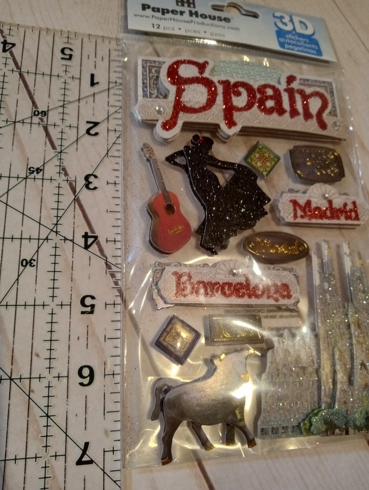 Travel Scrapbook Stickers Dimensional Spain 3D Stickers Card Making ...