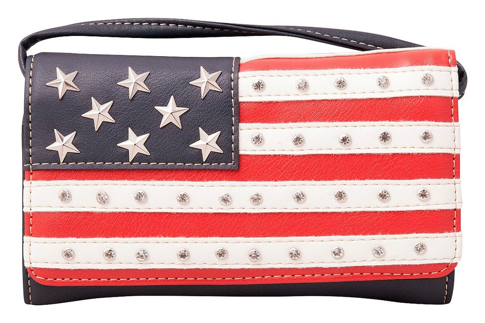 USA American Flag Purse Stars Stripes Western Patriotic Handbag Wallet ...