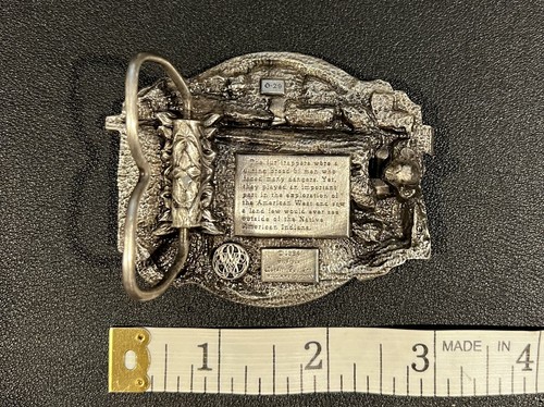 Vintage American Frontier Fur Trapper Pioneer Musket Rifle Belt Buckle ...