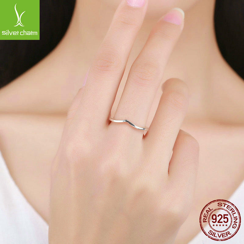 Romantic Women Love Heart Finger Rings Genuine 925 Sterling Silver ...