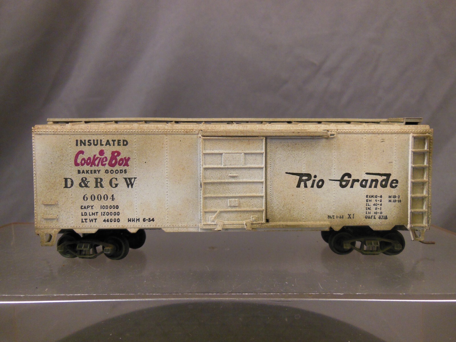 HO SCALE WEATHERED D&RGW RIO GRANDE COOKIE BOX 60004 40' BOX CAR | eBay