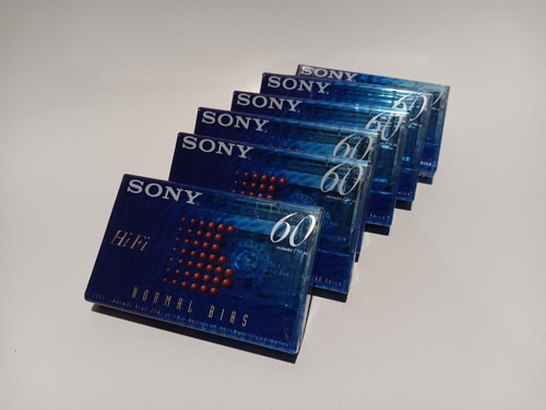 6 Pack SONY HiFi 60 Minute Blank Normal Bias Cassette Tapes Hi Fi Lot ...