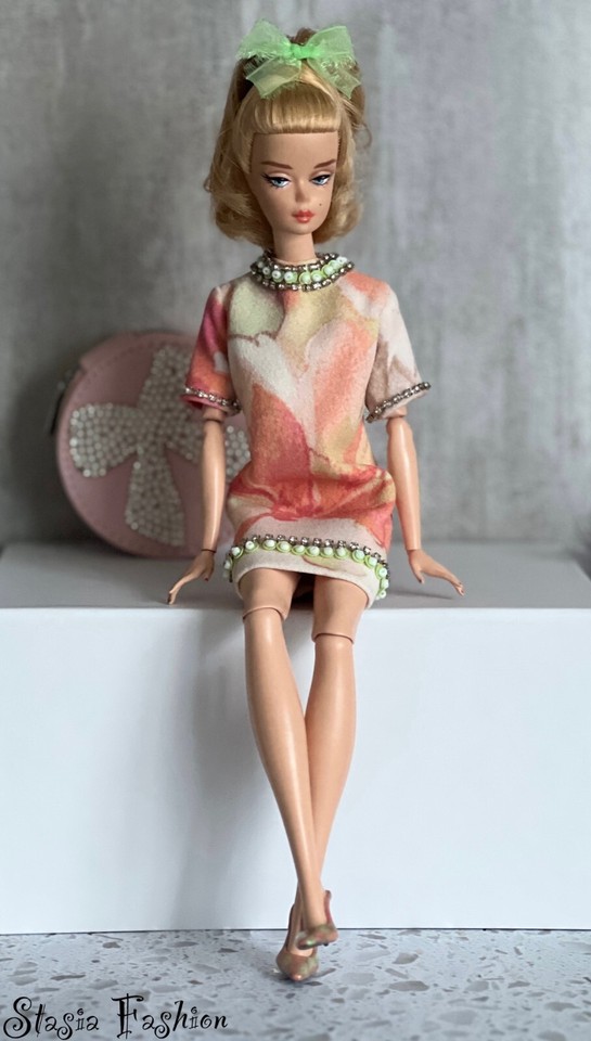 OOAK MOD Beaded Floral Dress/Shoes Poppy Parker Silkstone Barbie Misaki JHD Miz | eBay