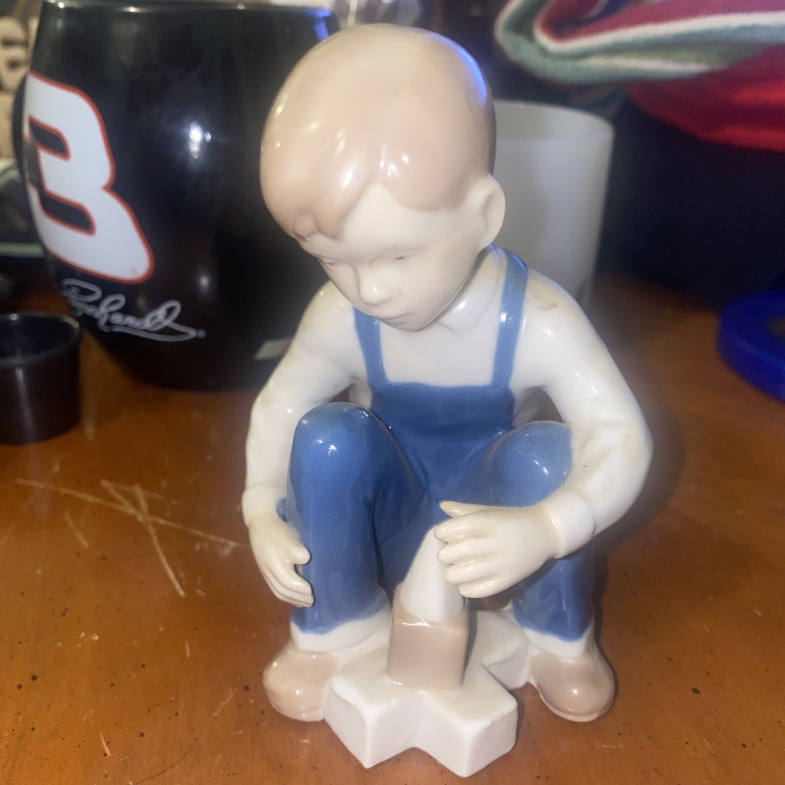 Grafenthal Germany Porcelain 1859 Scissor Mark Boy with Toy Blocks | eBay