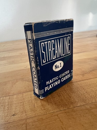 Vintage Arrco Streamline Plastic Coated Playing Cards Blue White | eBay