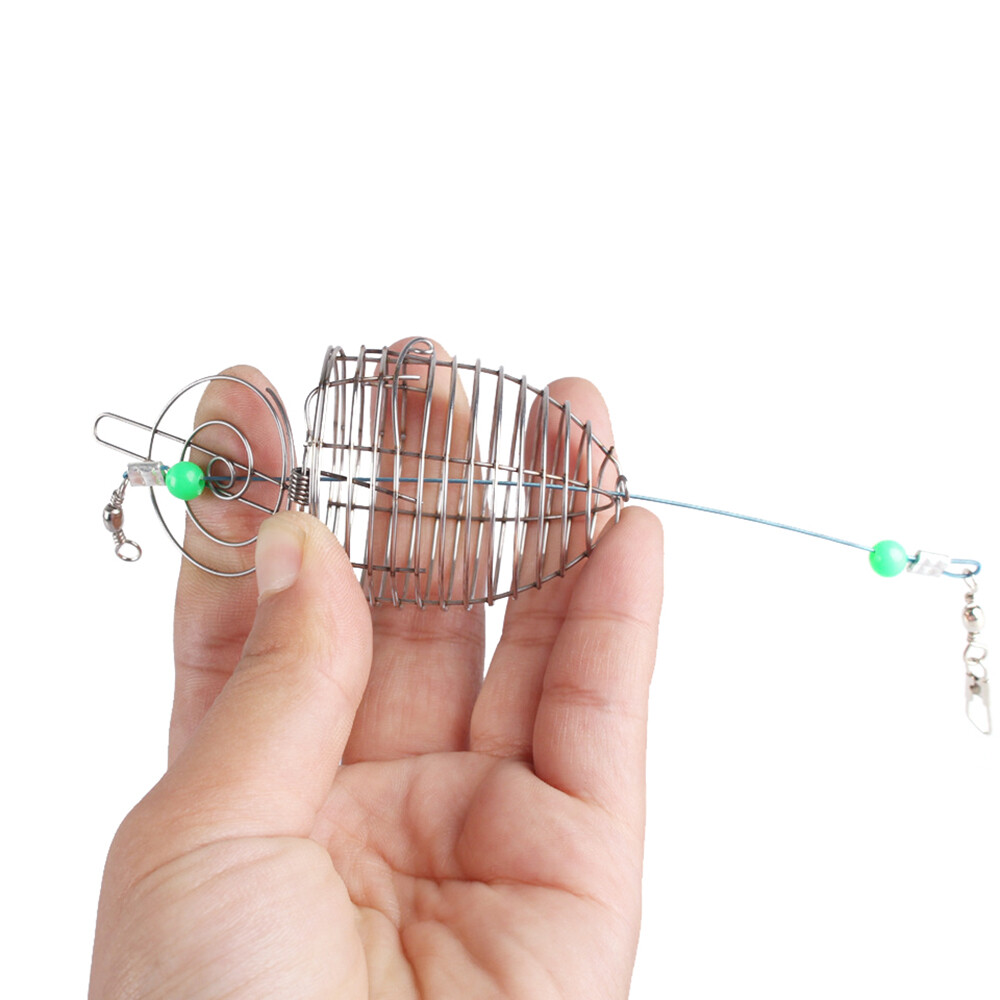 Stainless Steel Fishing Trap Basket Fishing Bait Cages Fishing Lure ...