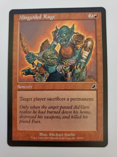 MTG Magic The Gathering Card Misguided Rage Sorcery Red Scourge | eBay