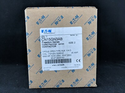 Eaton CN15GN3AB NEMA OPEN 3P CONT SIZE 2 120V COIL | eBay