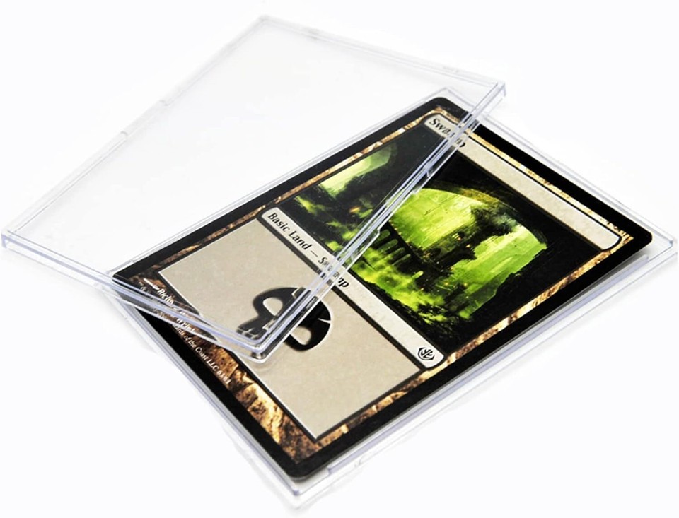 Trading Card Sleeves Hard Plastic Clear Case Holder 10 Baseball Cards ...