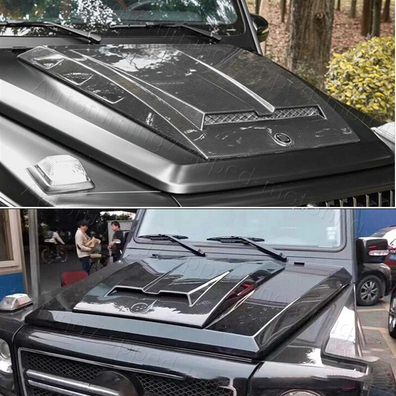 Real Carbon Fiber Engine Bonnet Hood Lid Cover For Benz W463 G63 G500 ...