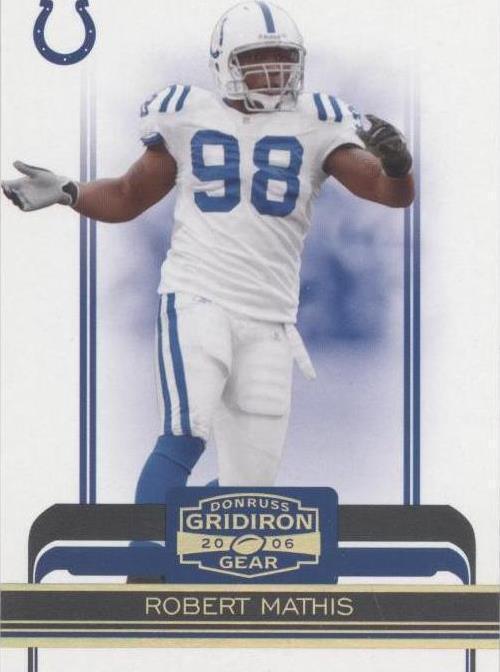 2006 Donruss Gridiron Gear - Robert Mathis #35 Gold /200 for sale ...