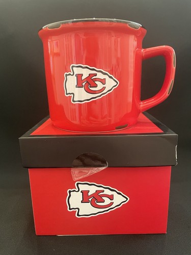 Kansas City Chiefs NFL Ceramic Camp Mug Enamel Finish with Box New 14oz ...