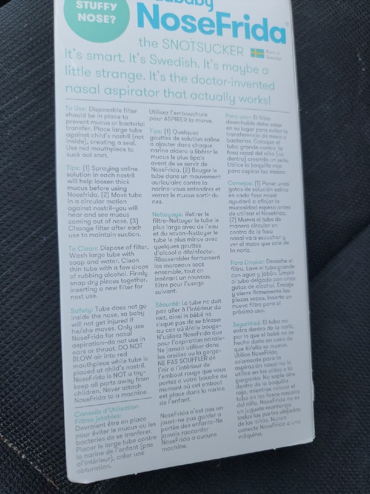 Nose Frida Snot Sucker by fridababy Nasal Aspirator | eBay