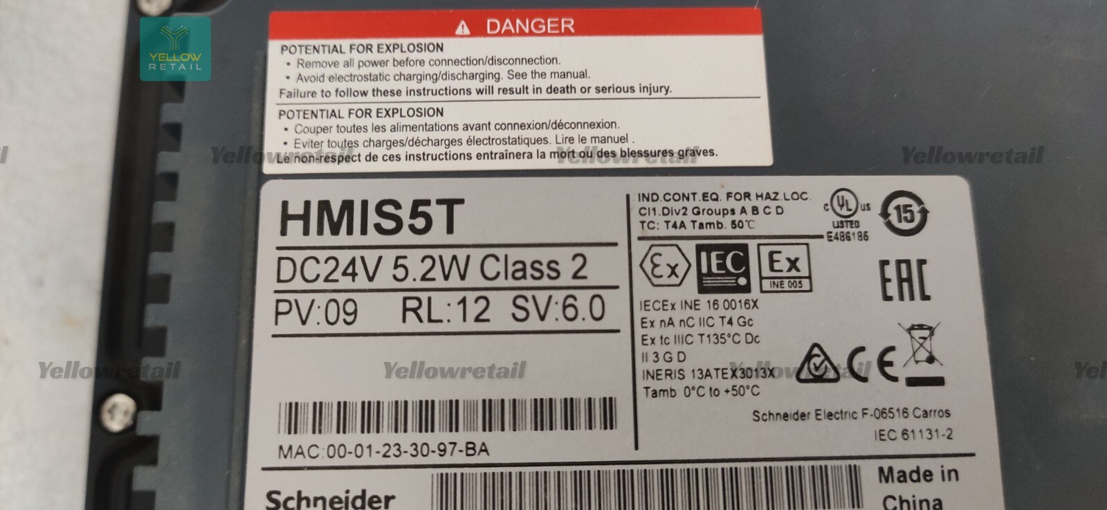 1x HMIS5T SCHNEIDER ELECTRIC TOUCH PANEL SCREEN 24 VDC HMIS5TU855W | eBay