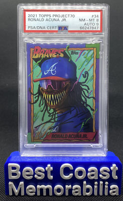 2021 Topps Project 70 Ronald Acuna Jr. AUTO Alex Pardee #34 PSA 8 AUTO ...