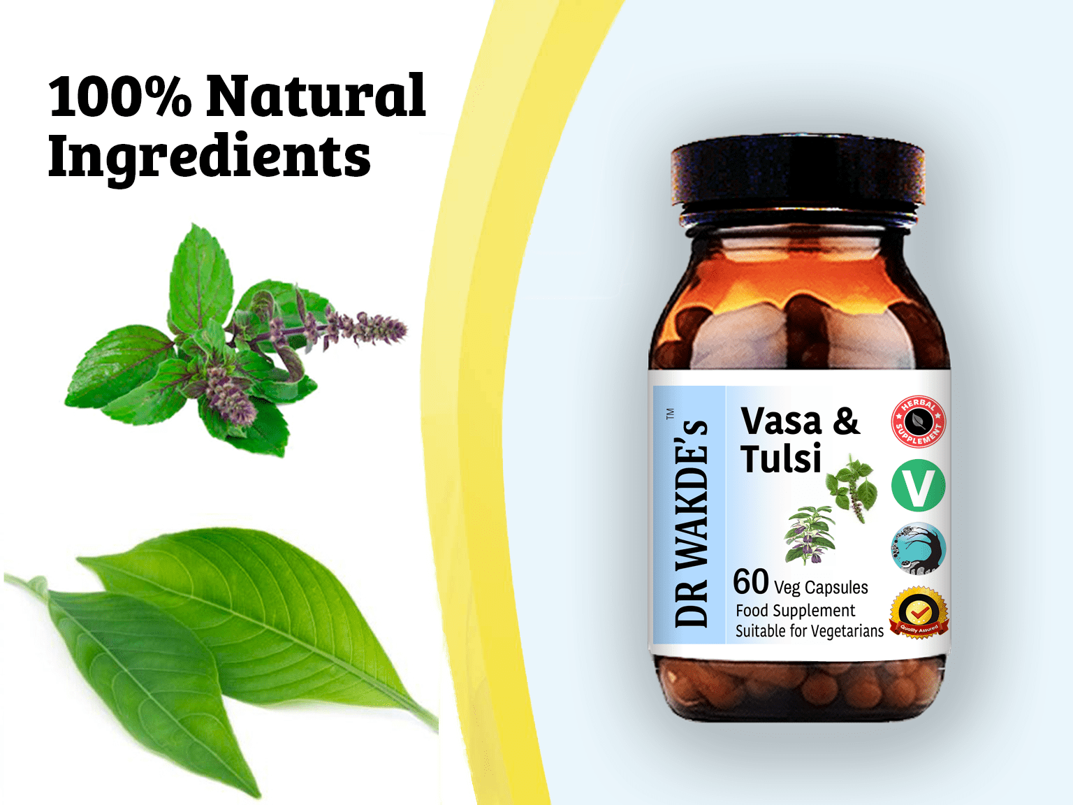 DR WAKDE'S Vasa & Tulsi Capsules | 60 Veg Caps | Ayurvedic Supplement ...