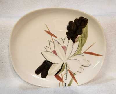 Vintage Red Wing Pottery Lotus Pattern Hand Painted Serving Platter 13 ...