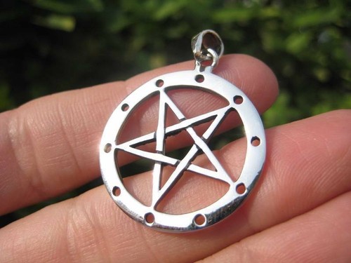 925 sterling silver wicca inverted pentagram pendant necklace A5 | eBay