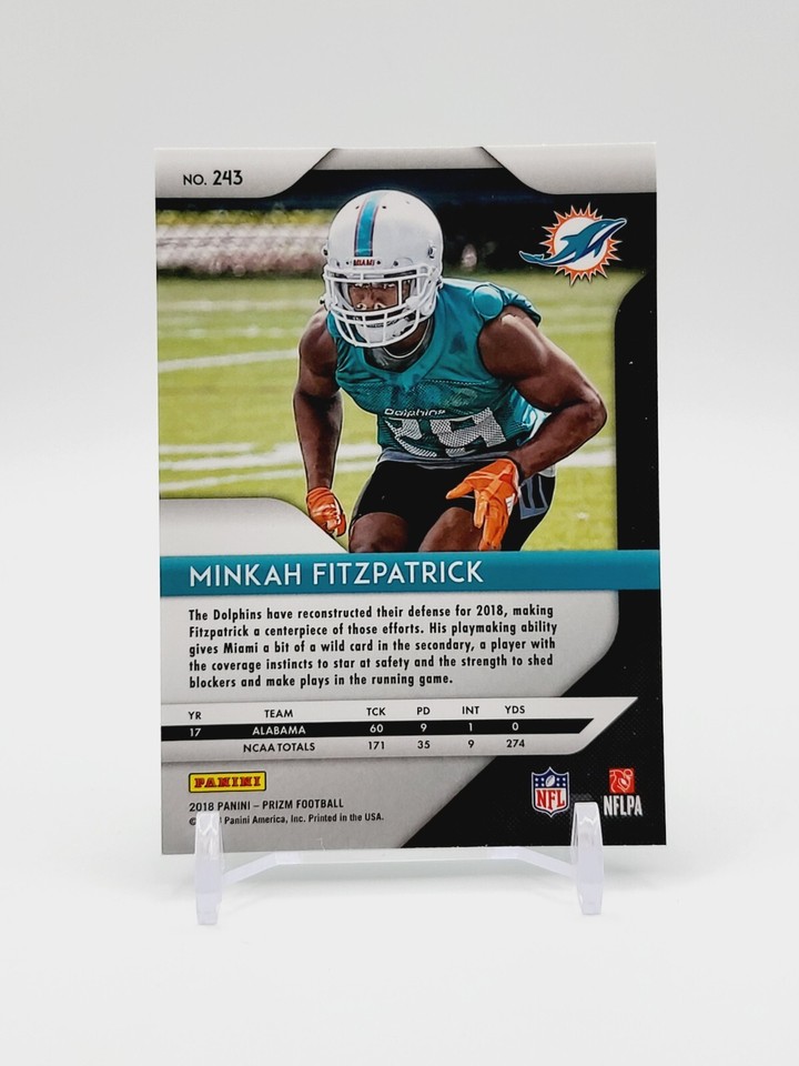 Minkah Fitzpatrick ROOKIE CARD 2018 Panini Prizm #243 Miami Dolphins ...