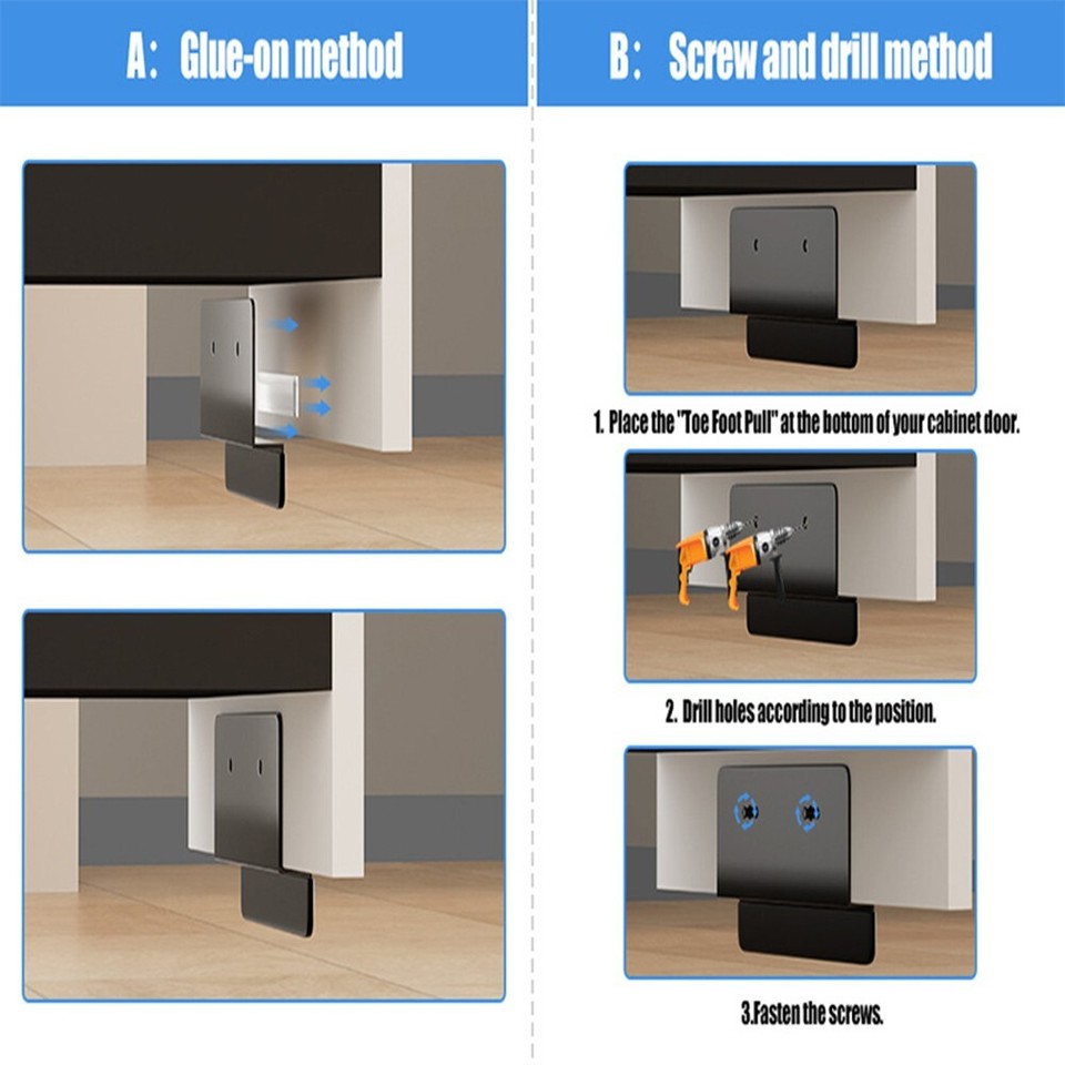 Poign??e de tirage de pied en m??tal pour armoires de cuisine avec fonctions de | eBay