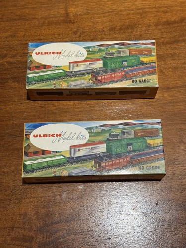 LOT OF 2 - Ulrich Model Kit Built HO Trains BOX Flat Car Kit UNKNOWN ...