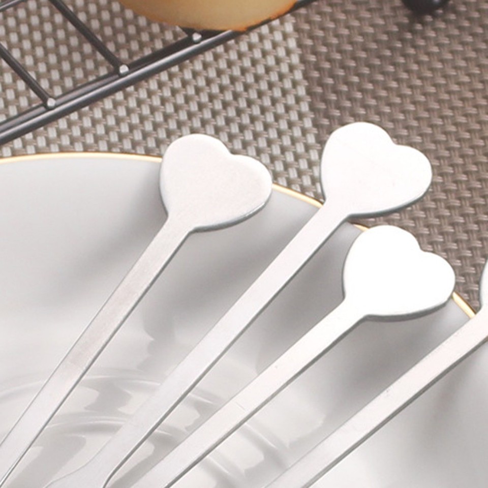10pcs Heart Fruit Forks Stainless Steel Dessert Forks Creative Cake ...