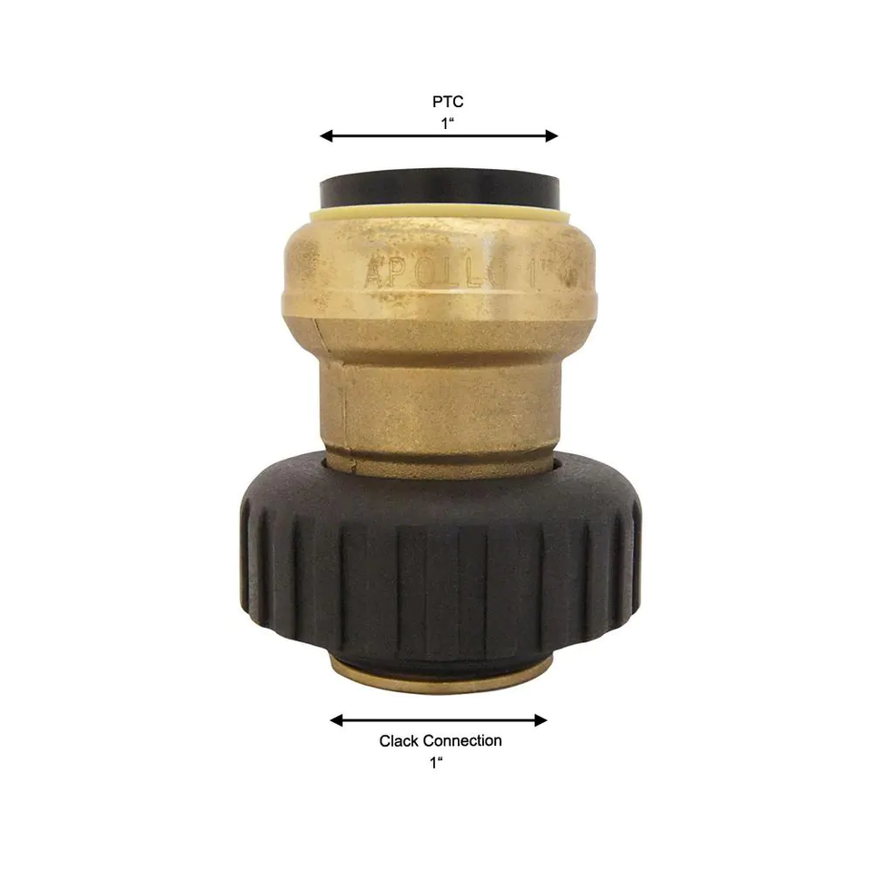 1 In. X 1 In. Brass Push-To-Connect X Clack Water Softener Adapter (2 ...