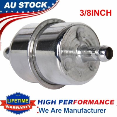 3/8 Inch Fuel Filter Inline Filter Inlet 3/8" Universal Chrome Glass ...