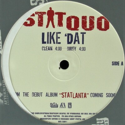 STAT QUO "LIKE 'DAT" 2005 VINYL 12" SINGLE 4 MIXES ~RARE~ HTF *SEALED ...