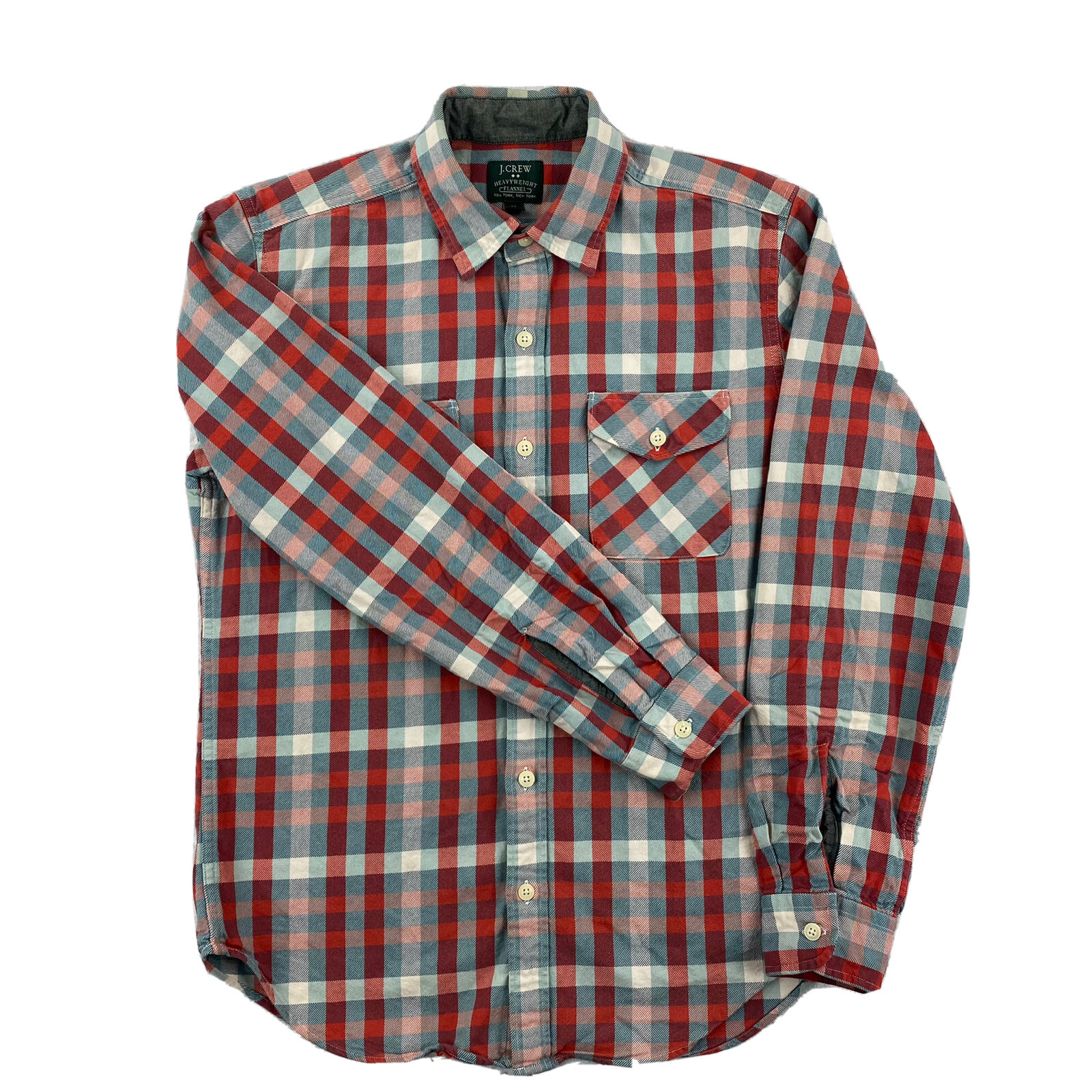 Vintage J Crew Heavyweight Flannel Multicolor Long Sl… - Gem