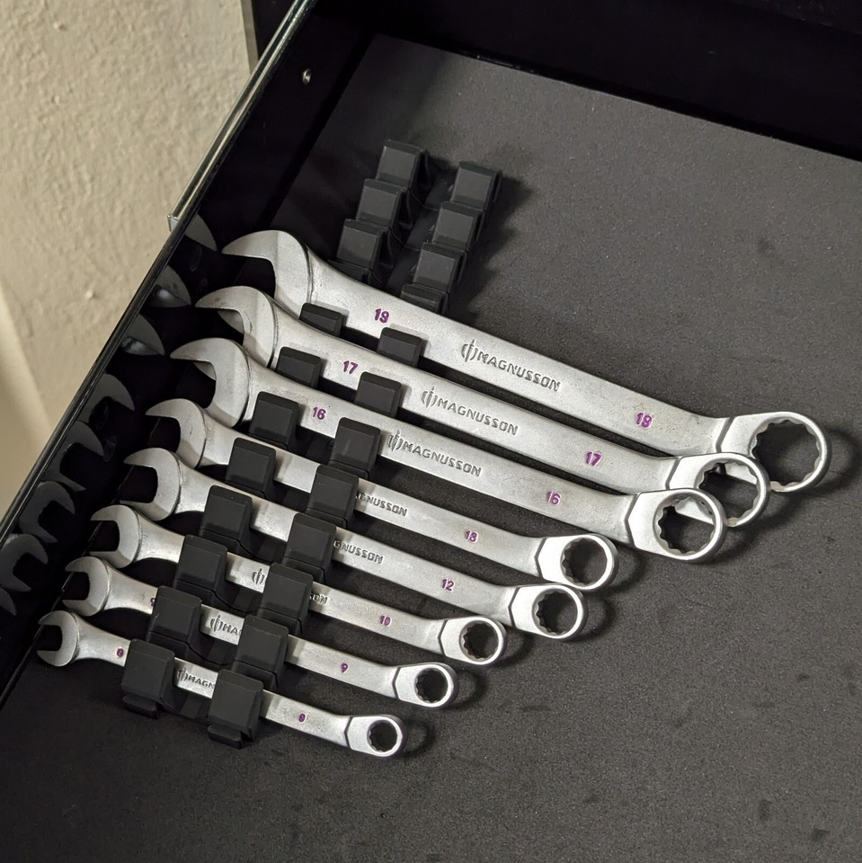Magnetic Spanner Holder - Wrench Rack Stand - Mechanic Toolbox Drawer ...