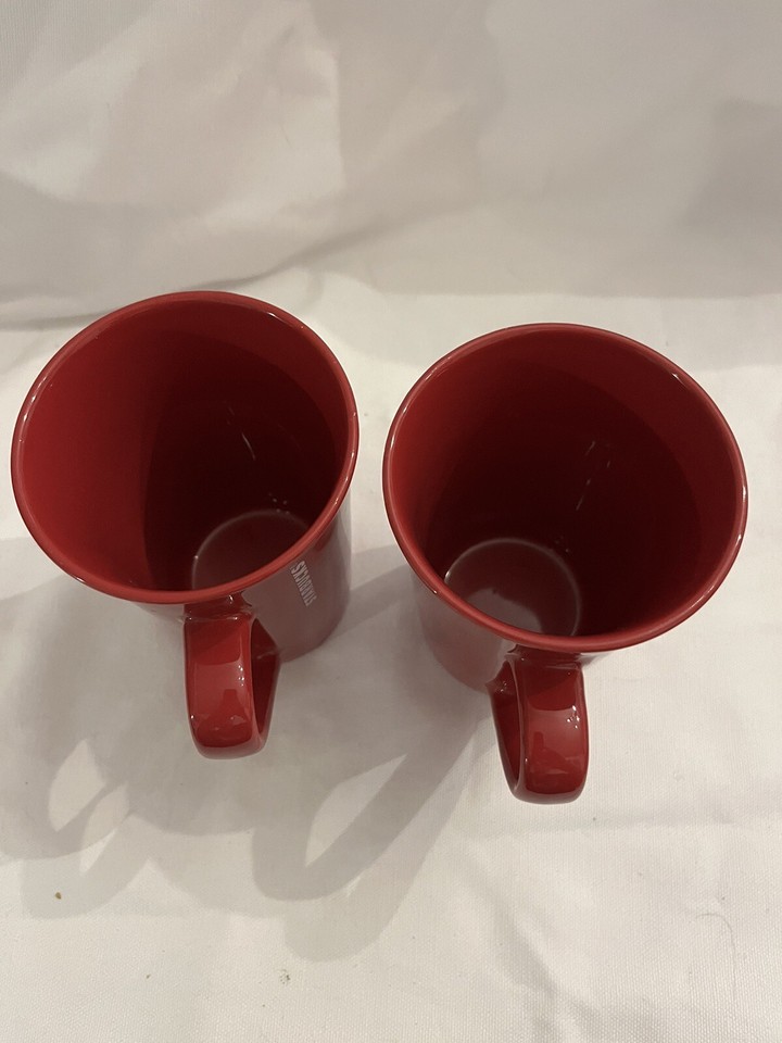 STARBUCKS Set Of 2 Red Ceramic 11oz Mug Holiday, Christmas ...