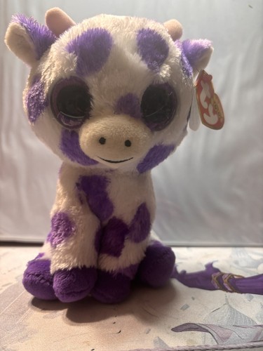 TY Beanie Boos - ETHEL the Purple & White Cow (Glitter Eyes) (6 inch ...