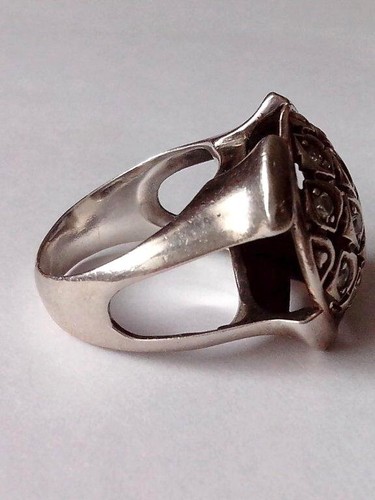 Huge Vintage Soviet USSR Ring Sterling Silver 925 Zircon Women's ...