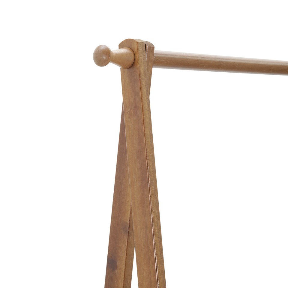 Wooden Clothes Hanging Rail Display Stand Garment Organiser Shelf Rack ...