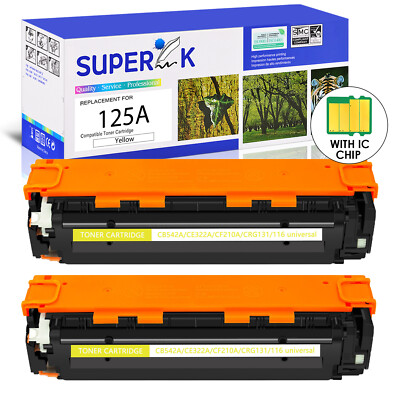 2PK CB542A Yellow Toner 125A for HP Color LaserJet CP1518 CP1518ni ...