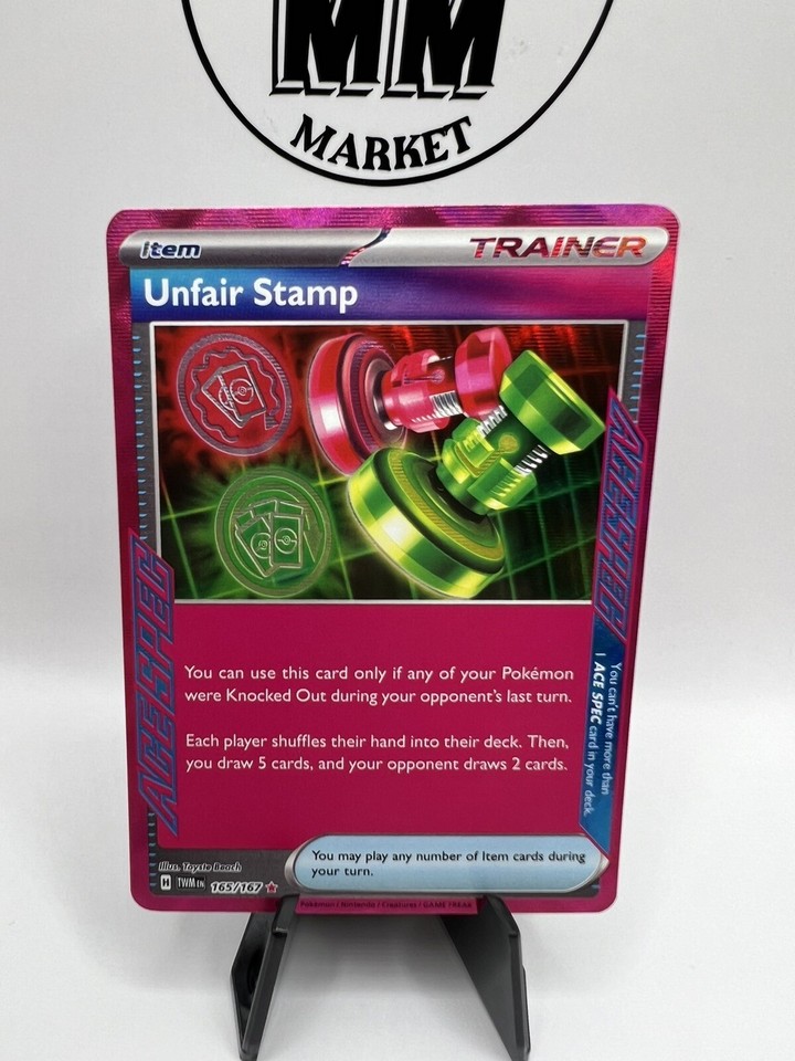 Pokémon TCG Unfair Stamp 165/167 ACE SPEC Rare S&V Twilight Masquerade ...