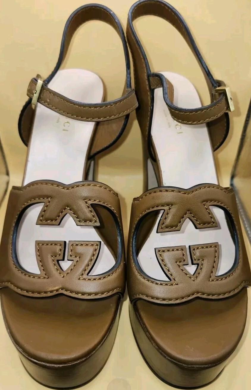 Gucci Interlocking G Cutout Monogram Platform Sandals… - Gem