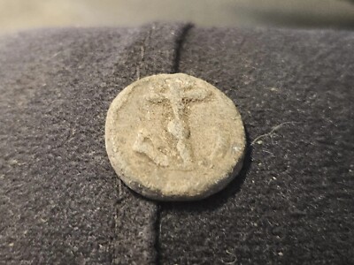 Post Medieval Lead Token Anchor/flower Design. Please Read Description ...