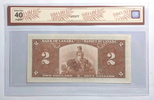 1937 Bank Of Canada $2 Coyne-Towers – BCS EF40 Original – Sharp Colour ...