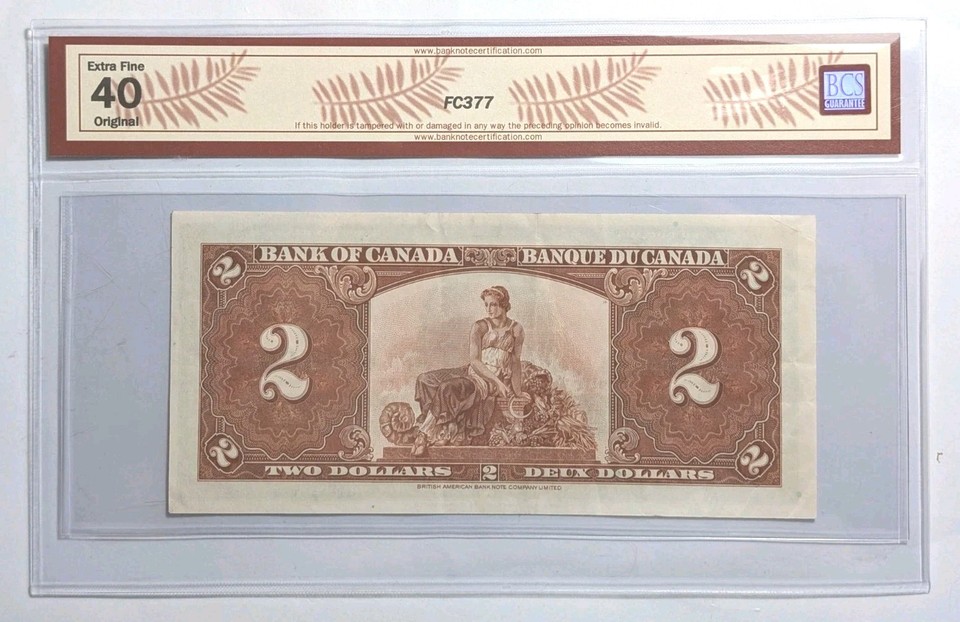 1937 Bank Of Canada $2 Coyne-Towers – BCS EF40 Original – Sharp Colour ...
