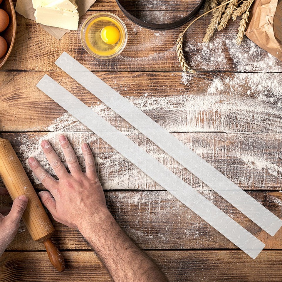 4 Pcs Cookie Measuring Ruler Rolling Pin Thickness Guide Acrylic Baking ...
