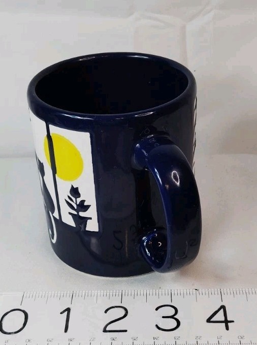 Two Cats & A Moon Blue Ceramic Coffee Mug Waechtersbach West Germany 4 ...