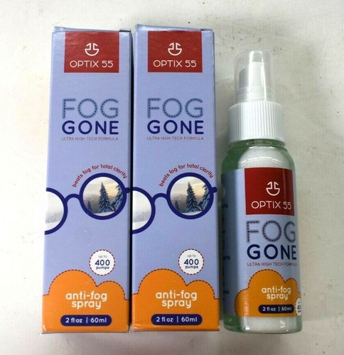 2pk Optix-55 Anti-Fog-Spray Glasses with Non AR Lenses Long-Lasting ...