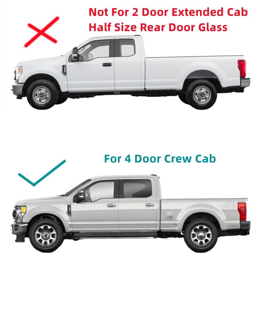 Left Rear Door Window Glass For 15-22 F150 / 17-22 F250 F350 F450 F550 ...