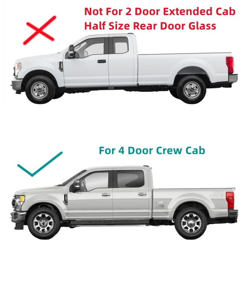 Left Rear Door Window Glass For 15-22 F150 / 17-22 F250 F350 F450 F550 ...