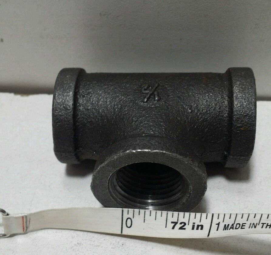 LOT OF (8) 1/2 INCH BLACK IRON PIPE THREADED TEE FITTINGS PLUMBING | eBay
