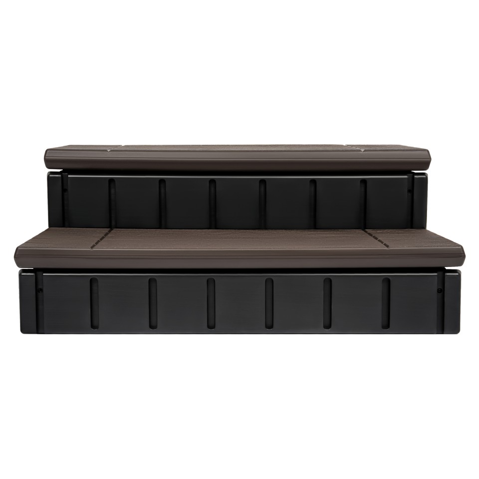 Brown+Black Universal 2 Slip-Resistant Spa & Hot Tub Step Outdoor with ...
